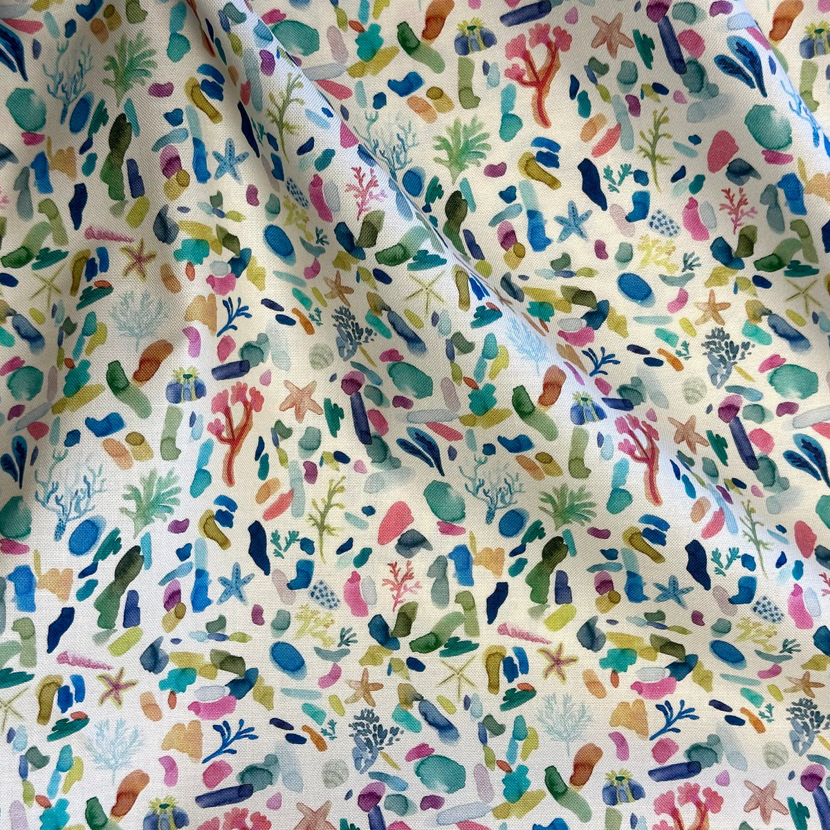 Wee Blue Bell Rockpool White Sand Craft Fabric – Bluebellgray