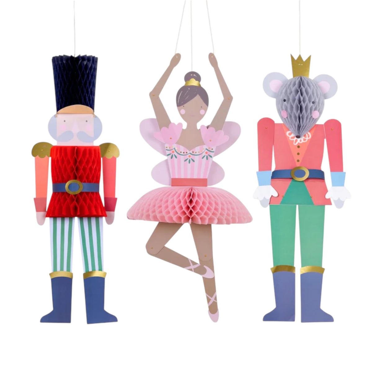 Meri Meri Nutcracker Ballet Giant Hanging Decorations (x3) – Bluebellgray