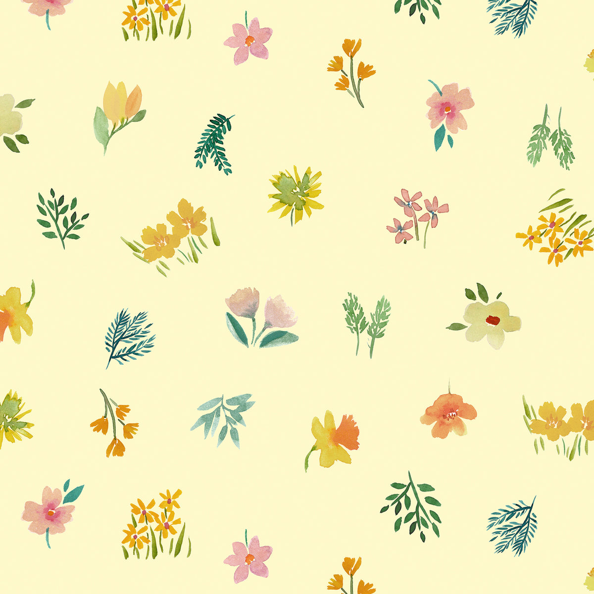 Dancing Flowers Buttercup Craft Fabric - Bluebellgray