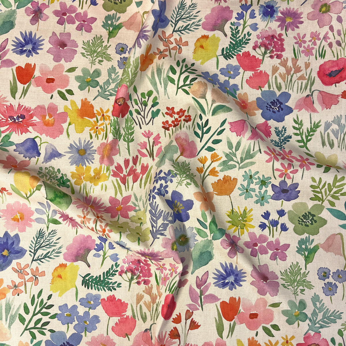 Flowers Linen Fabric Sample – Bluebellgray