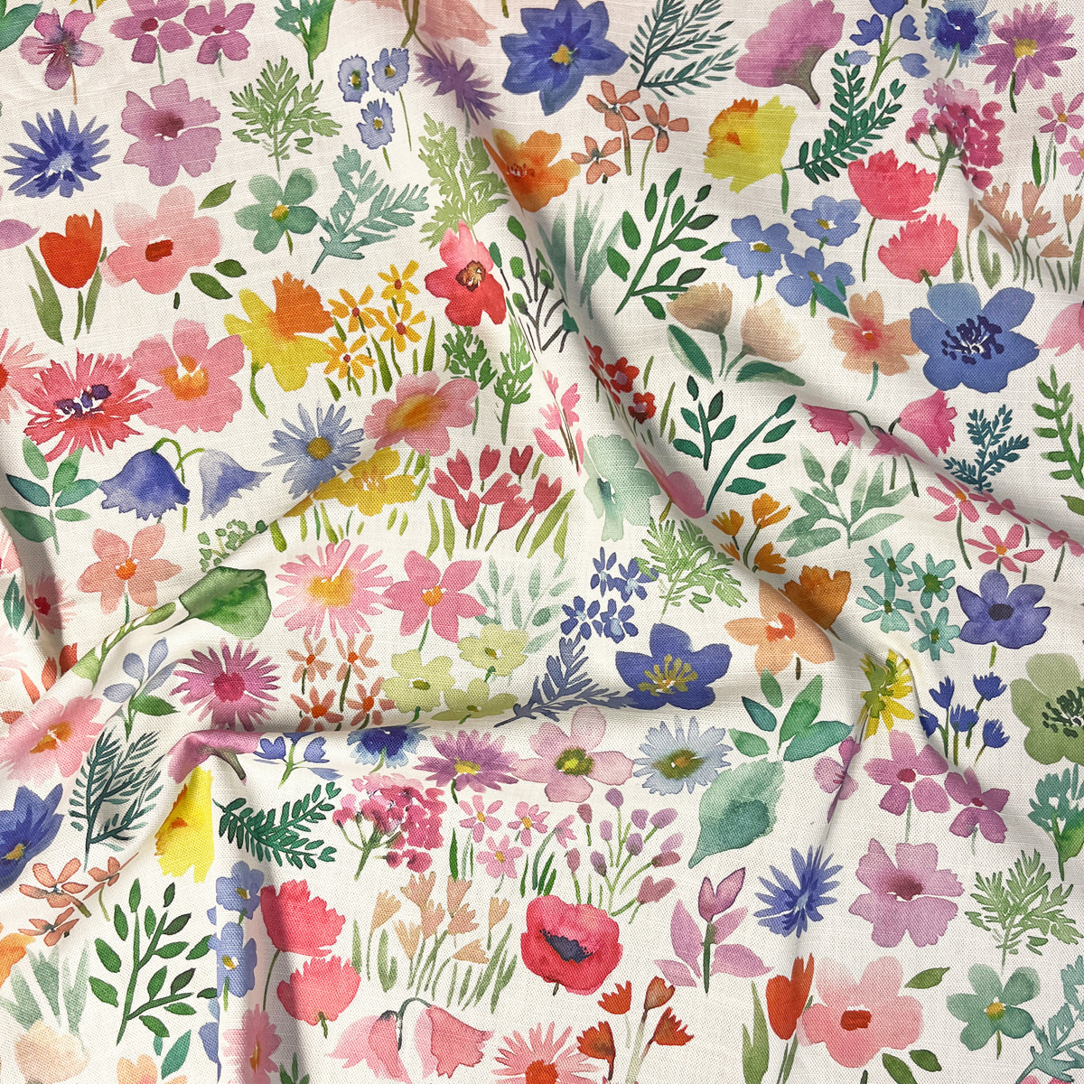 Flowers Spring Fabric – Bluebellgray