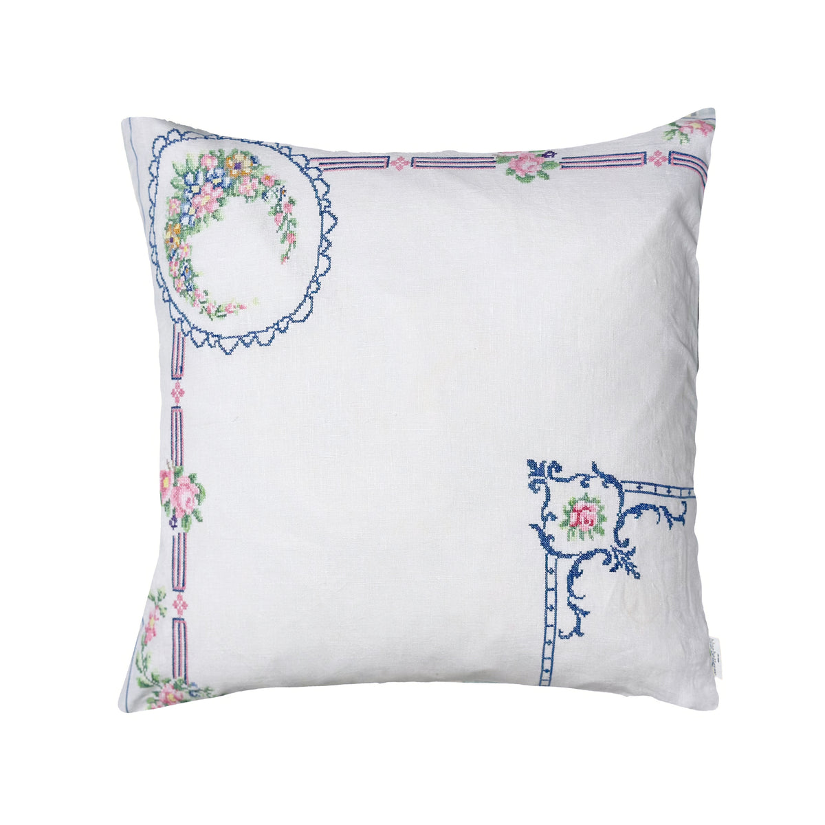 Vintage Embroidered Cushion - Cross Stitch 1 – Bluebellgray