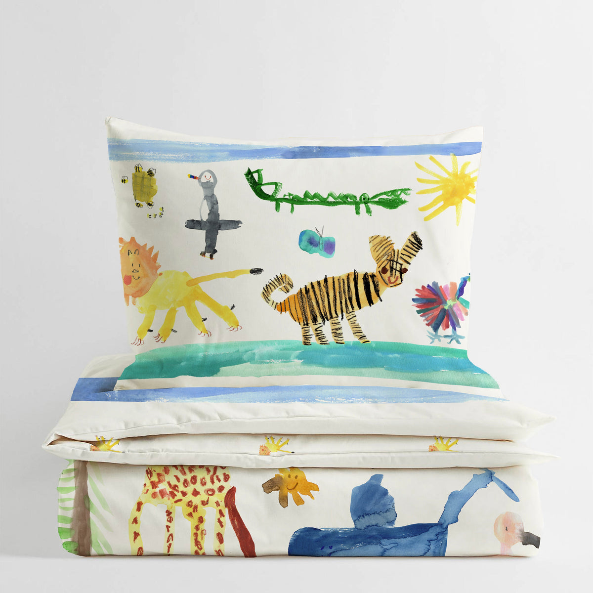 Wee Blue Bell Animal Drawings Duvet Cover Set – Bluebellgray