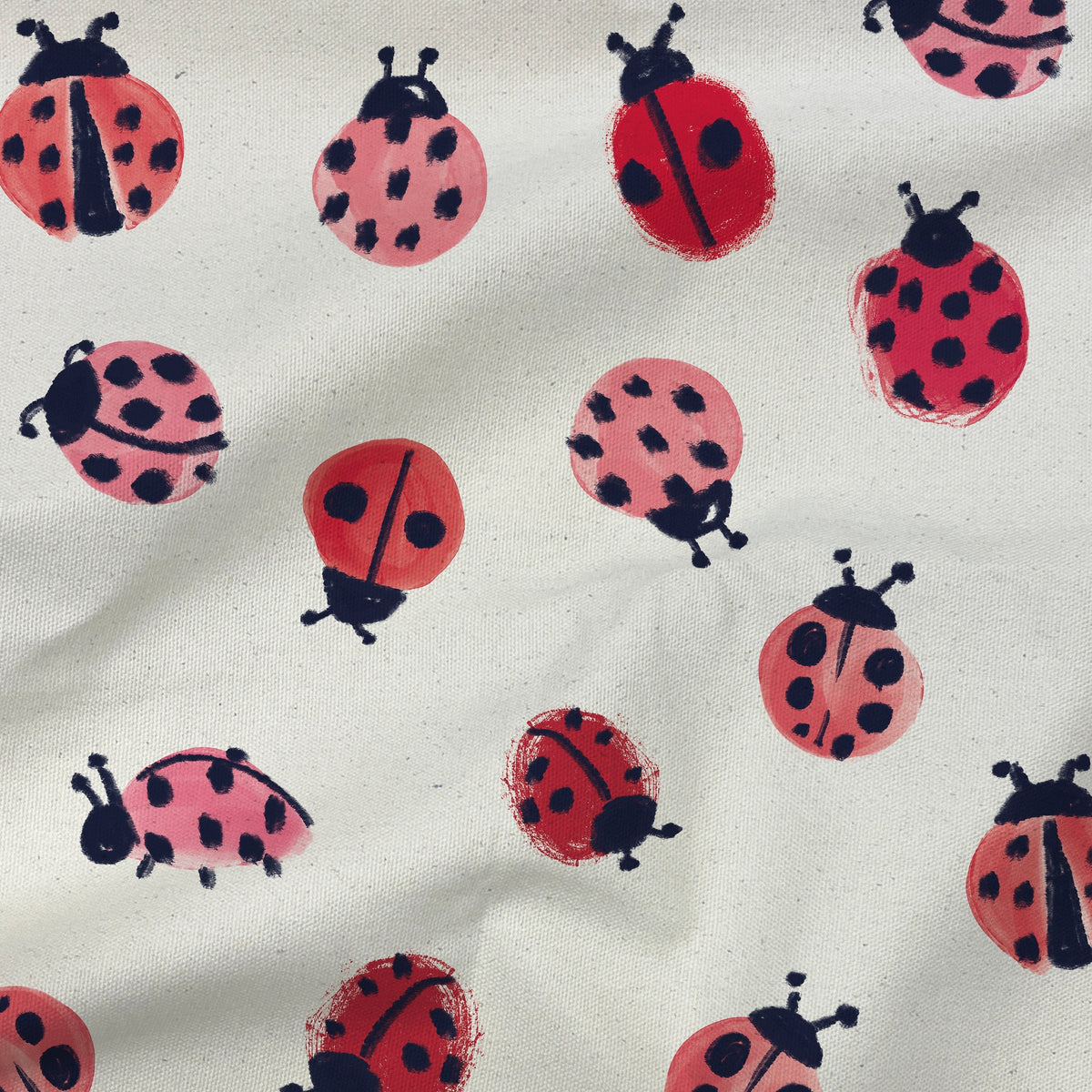 Wee Blue Bell Ladybirds Spring Fabric – Bluebellgray