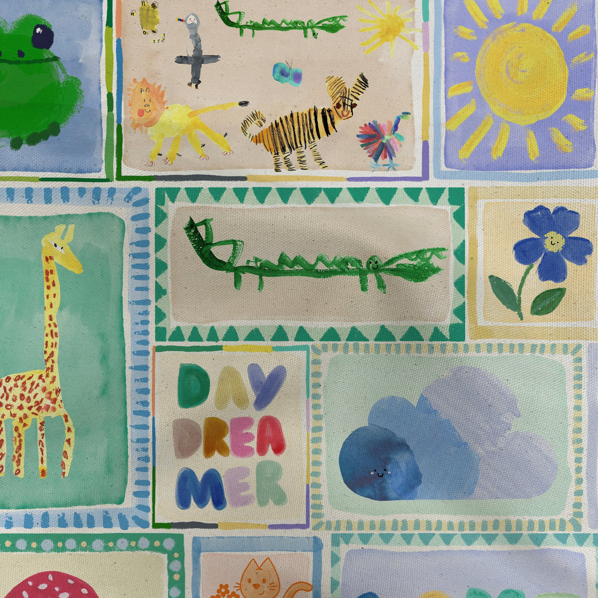 Wee Blue Bell Patchwork Sky Small Fabric Sample – Bluebellgray