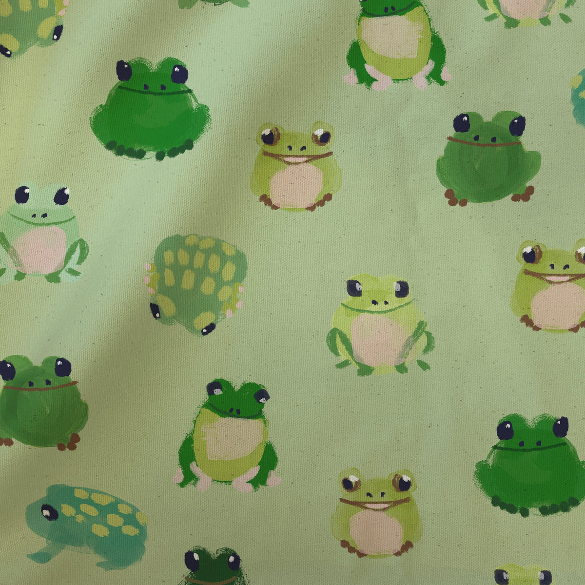 Wee Blue Bell Ribbit! Pond Fabric Sample – Bluebellgray