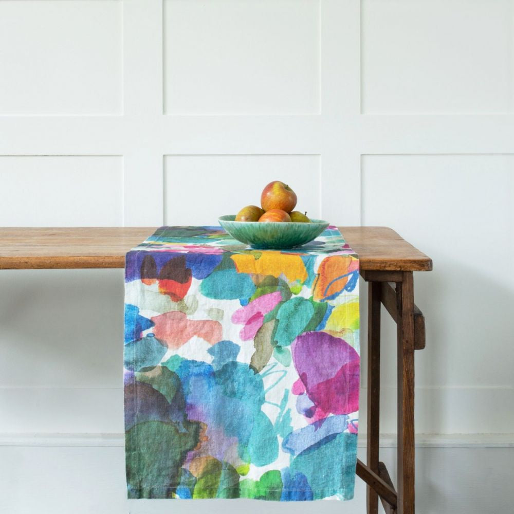 Archie Linen Table Runner - Bluebellgray