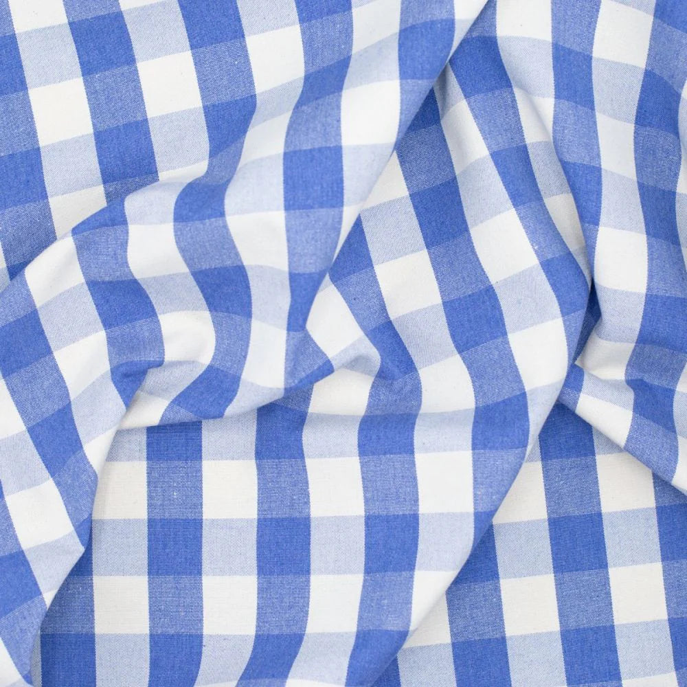 Gingham Indigo Large Fabric Sample - Bluebellgray