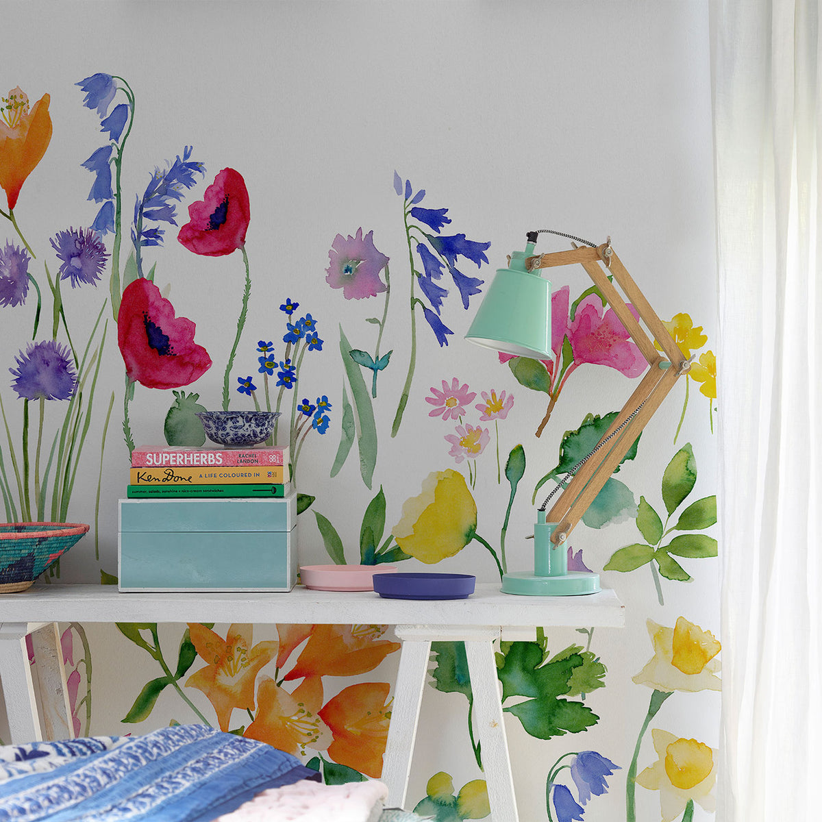 Isolation Garden Mural Wallpaper Sample – Bluebellgray