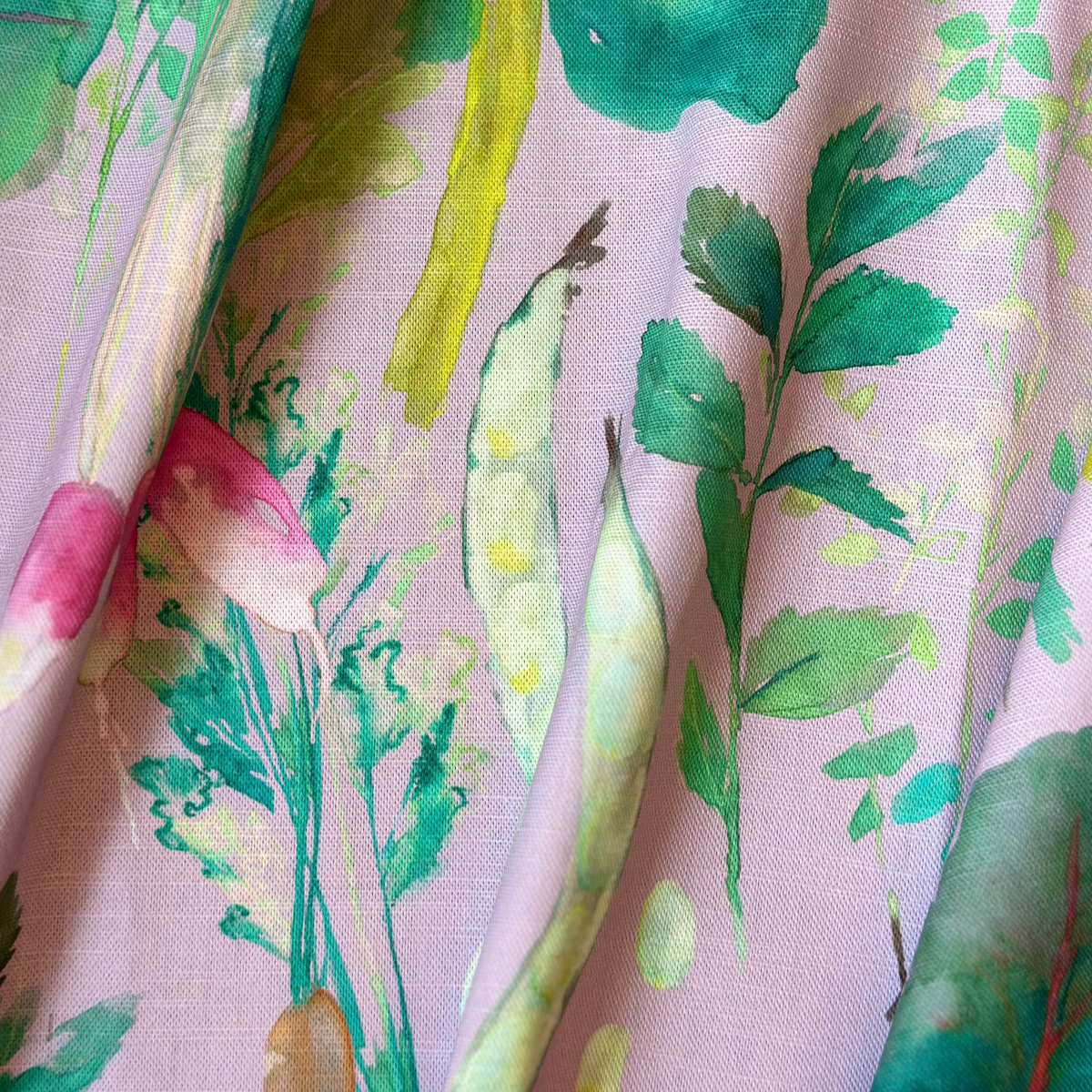 Vegetable Patch Rosehip Fabric Sample - Bluebellgray